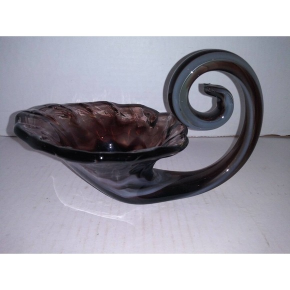 Dining | Purple Swirl Glass Hand Blown 7 Cornucopia | Poshmark